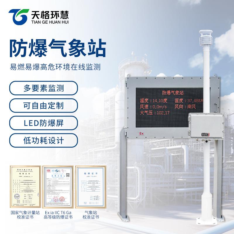 小型防爆气象站化工厂罐区工业环境超声波风速风向仪户外监测系统