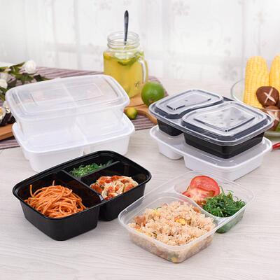 欧分格6828一次性明餐盒塑料外卖PP式包饭盒透保鲜打快餐盒加厚带