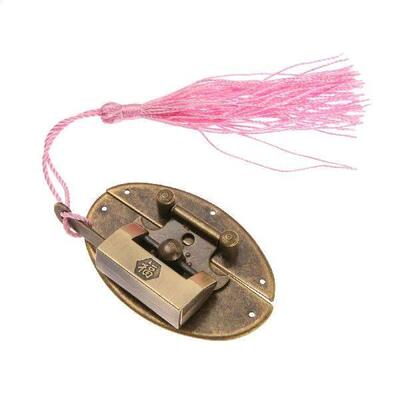 1set Pad/Key/Tassel+ Oval Box Latch Hasp Chinese