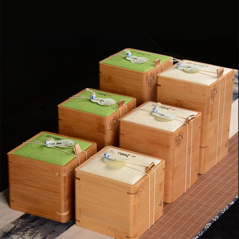 茶叶包装空竹制崂山绿茶红茶岩茶散茶半斤包装盒竹盒茶礼茶叶罐