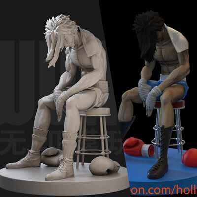 1/24 矢吹丈 明日之仗拳击 18比例GK白模手办3D打印兵人模型 3253