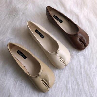 Tabi Ninja Shoes Woman Microfiber Leather Comfy Flats Split