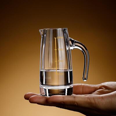 咨询客服bae晶玻璃壶分酒器10r0m容量酒水器 竖棱一两分酒商用