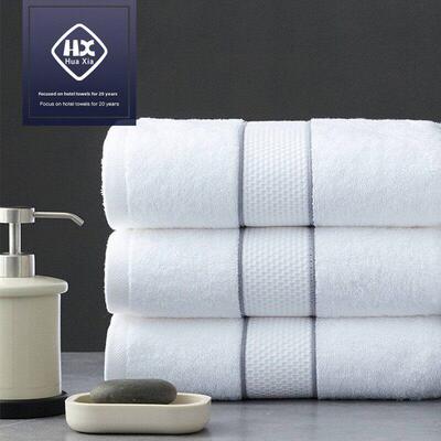 100% Cotton Beach Towel White Hotel Absorbent Bath Towels