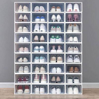 Transparent shoe box, plastic shoe rack type shoe cabinet