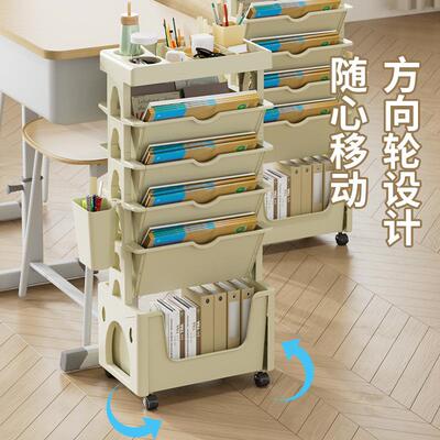 约简4+2质地可移动可推拉式书架舍办公室8092宿学生带轮小推车式