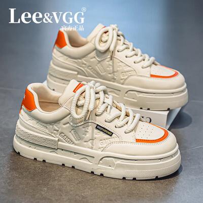 Lee&vgg男鞋2025新款秋季高级感大码厚底休闲运动百搭小白板鞋潮