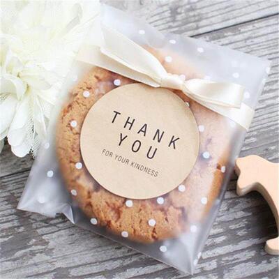 100pcs/lot Translucent dots Plastic cookie packaging bags