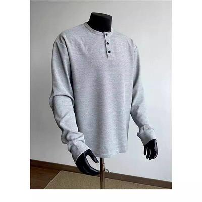 Men's Casual Long Sleeve Round Neck Knit Fitted T-Shirt