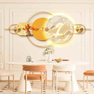 高级感创意挂画新墙中式背景氛围感餐饰DKA3-O画装铝合金组厅合挂