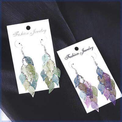 Ethnic Style Drop Earrings Small Nine Leaf Bohemian Earring