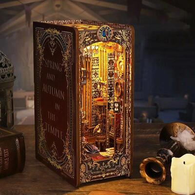 DIY Book Nook Kit Miniature Doll House With LED Light 3D Puz