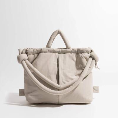 Casual nylon padded tote bag designer soft puffer women shou