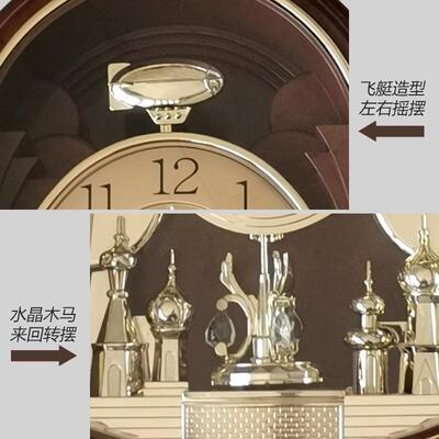 整点报时挂钟音客厅钟表时墙钟家0221DC用上静音摇摆复古设乐计石