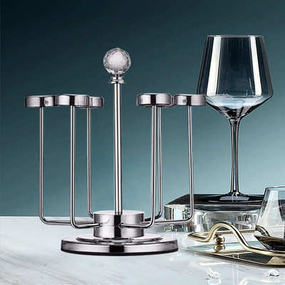 现代简约摆件不锈钢红酒杯挂架客厅架玻璃杯倒扣架可旋转水杯架子