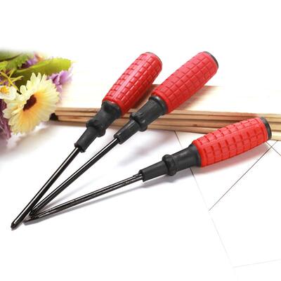 Grenade handle screwdriver with magnetic tip, cross and flat