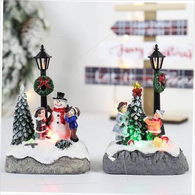 Christmas decorations in resin small house micro-landscape