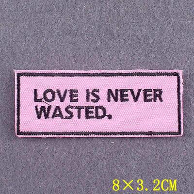 Words Patch Iron-On Patches For Clothing Stripes Letter Embr