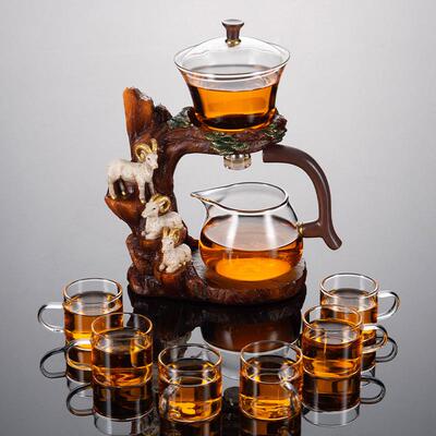 懒玻人自动茶套75312具装用璃功夫泡家茶壶茶盘全套办公室磁吸冲