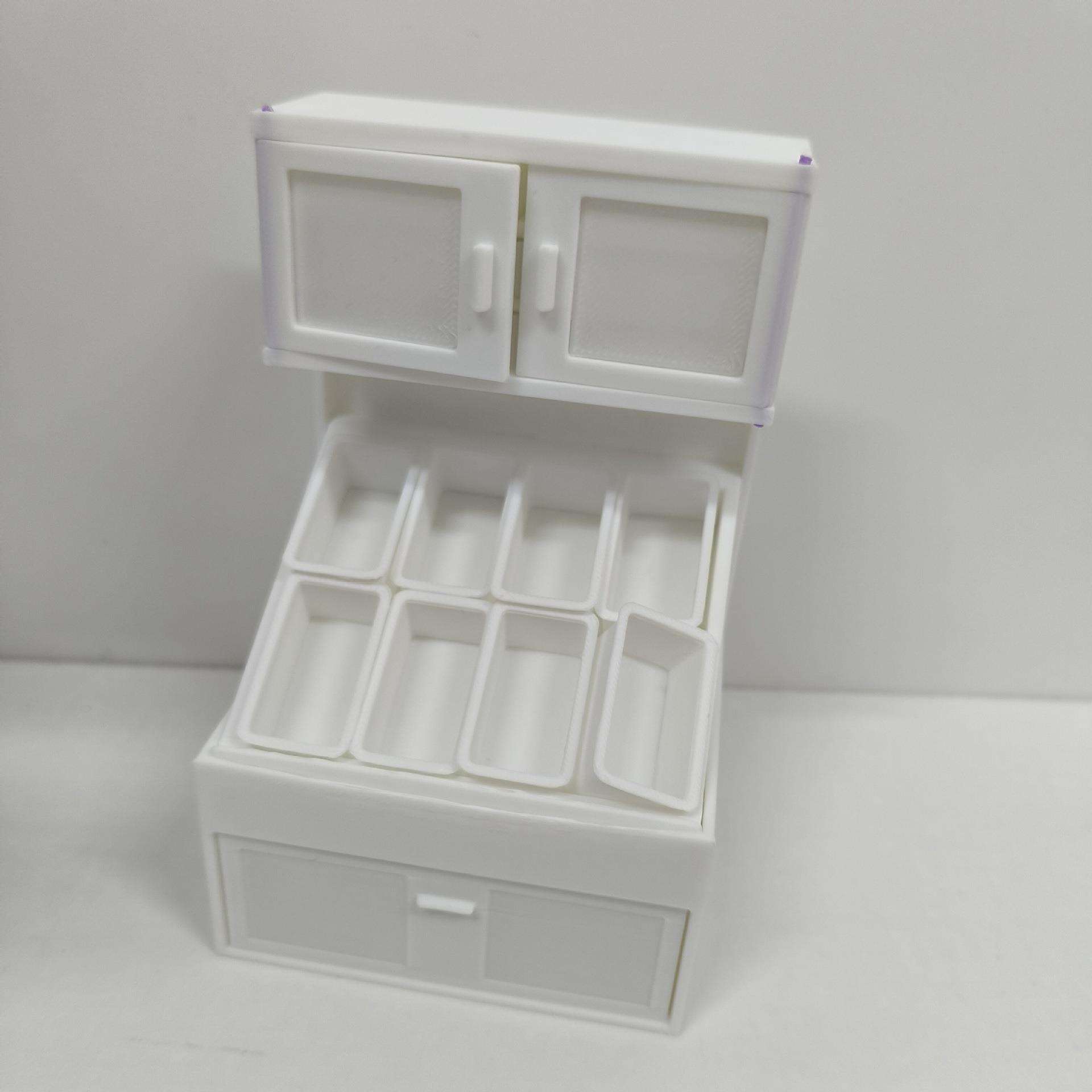 娃娃屋dollhouse微缩家具场景摆件仿木质迷你柜子组合置物柜跨境