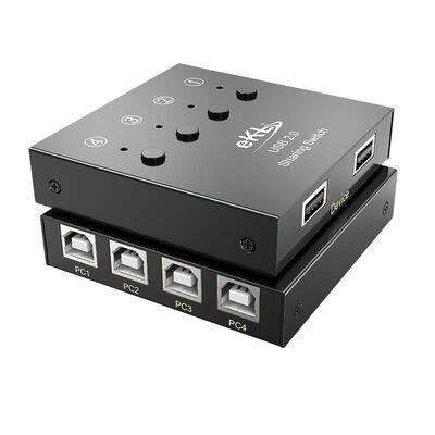 eKL04UUSB打印机共享器4口自动多电脑共享4进1/2出切换器