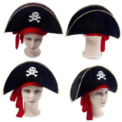 Halloween Red Streamer Pirate Hat Funny Costume Special