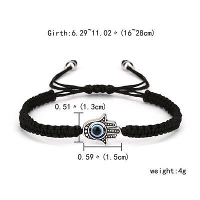 2PCS Blue Evil Eye Couple Bracelet Sets for Woman Men Charm0