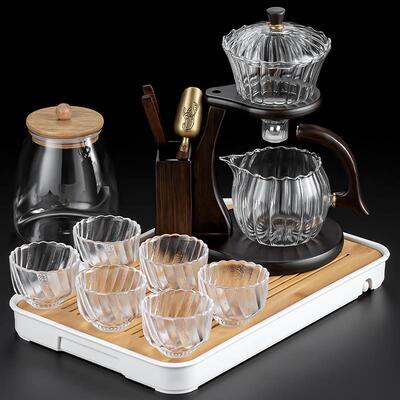 新款璃懒人茶具套装喝家用2024新款功夫茶杯神茶磁吸自玻动茶壶泡