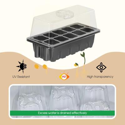 10-Cell Rectangular Seedling Tray Kit Adjustable