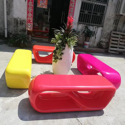 直供璃钢601商场闲座玻椅购物广场创意场商日字椅户外公休共休息