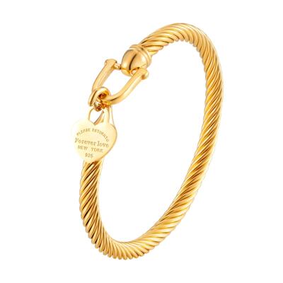 361L Titanium Stainless Steel Bangles Bracelets Charm Gold C