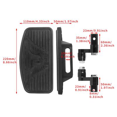 适用于VT750/VTX1300/VTX1800 乘客休息脚踏改装前后大脚踏板