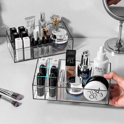 Multi-compartment lipstick organizer and lip gloss storage r