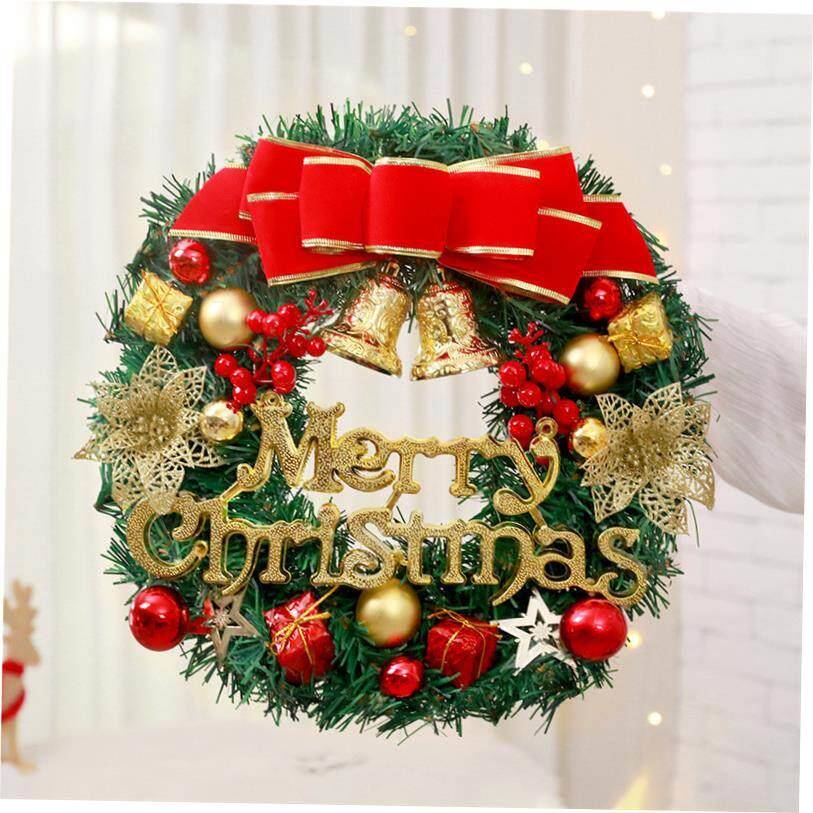 圣诞带灯花环节日装饰用品滕条道具Christmas wreath with lights