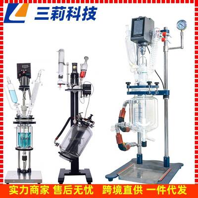 EXS212-10防爆双层玻璃反应釜10升5、3、2、1升双层玻璃反应釜