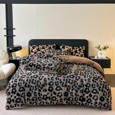 sx1 2025秋冬加厚兔毛绒床裙款四件套亲肤裸睡床上用品