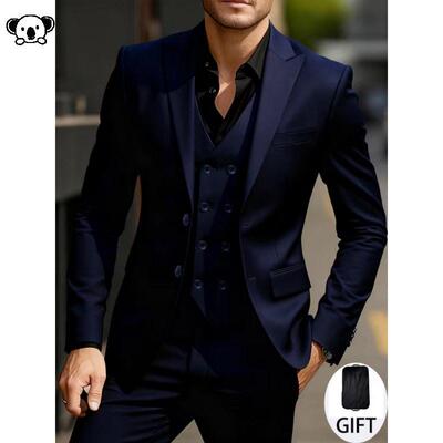 Q 11901 Men Wedding Suit Set Elegant Party Formal西装套装