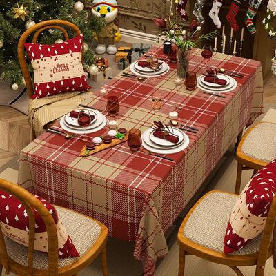 Christmas tablecloths waterproof Christmas decorations cloth
