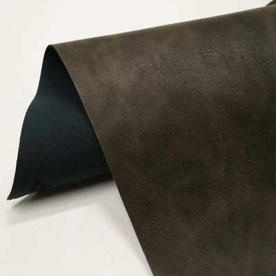 现货1.0复古双色再生pu人造皮休闲鞋皮具用仿古疯马recycle包面料