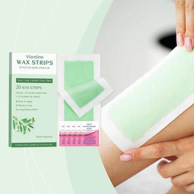 VIARELINE Facial and Body Hair Removal Wax Strips Gentle Fin