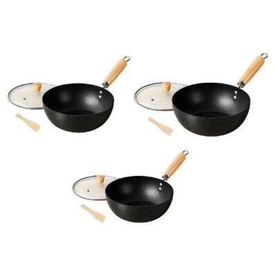 Iron Wok Pan Household Home No Coating Induction Cooker