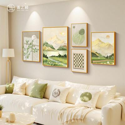 日照金山客厅装饰画 画简约山水风景画 画沙发背景墙挂画 画小清
