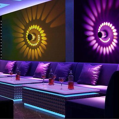 RGB Spiral Hole LED Wall Light Effect Wall Lamp With Remote