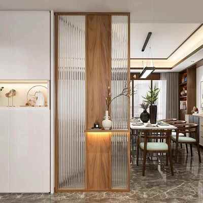 新风中式实木客厅玻璃断茶室店铺民宿ATL屏对庭院隔楼梯卧室门门