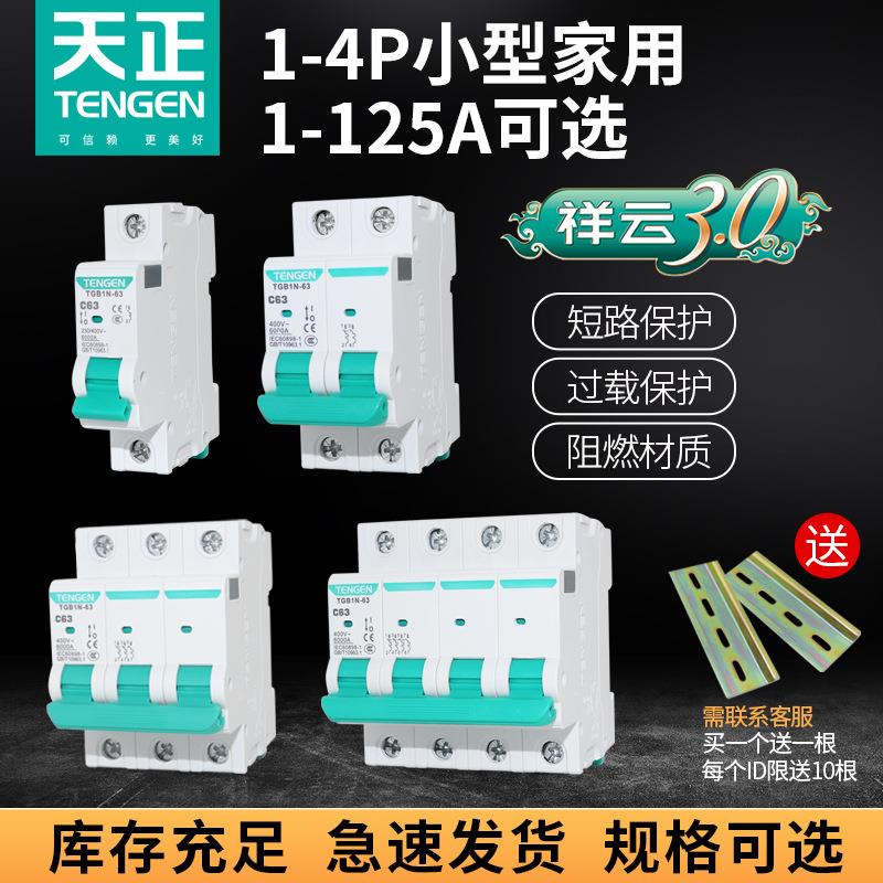 天正空气开关1p小型断路器3P电闸32a40A保护器TGB1N-63家用2P空开