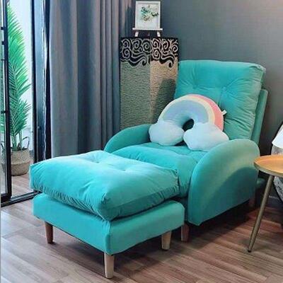 北欧懒人沙发榻榻米女生可爱卧室粉色单人折叠靠背椅阳台休闲躺卧