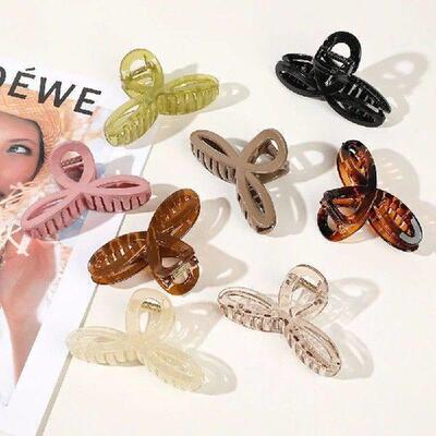 Ponytail Bow Large Hair Claw Crab Solid Acrylic Bowknot