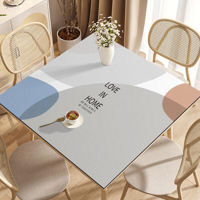 北欧风格正方形饭桌垫防油防水四方桌桌布皮革可裁剪八仙桌餐桌垫