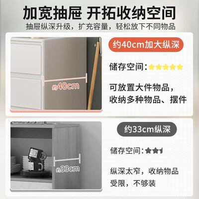斗斗柜室简卧约现代物储柜家用靠墙客厅HIB收纳柜橱抽屉柜子白五