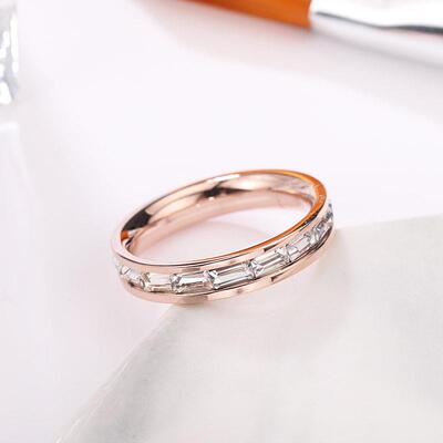 Rose gold titanium steel couple ring color gold love you 1 t